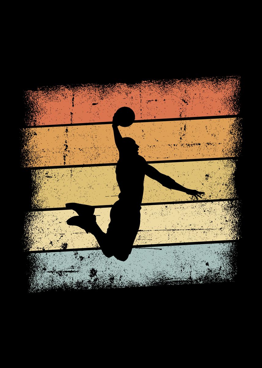 'Basketball Sunset' Poster by schmugo | Displate