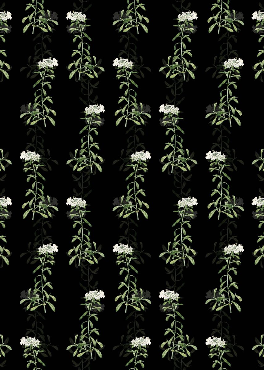 'Floral Small White Pattern' Poster, picture, metal print, paint by ...