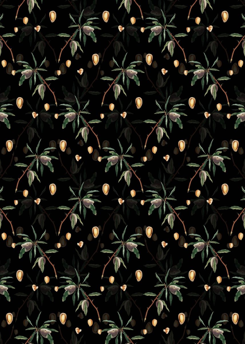 'Floral Almond Pattern' Poster by Holy Rock Design | Displate