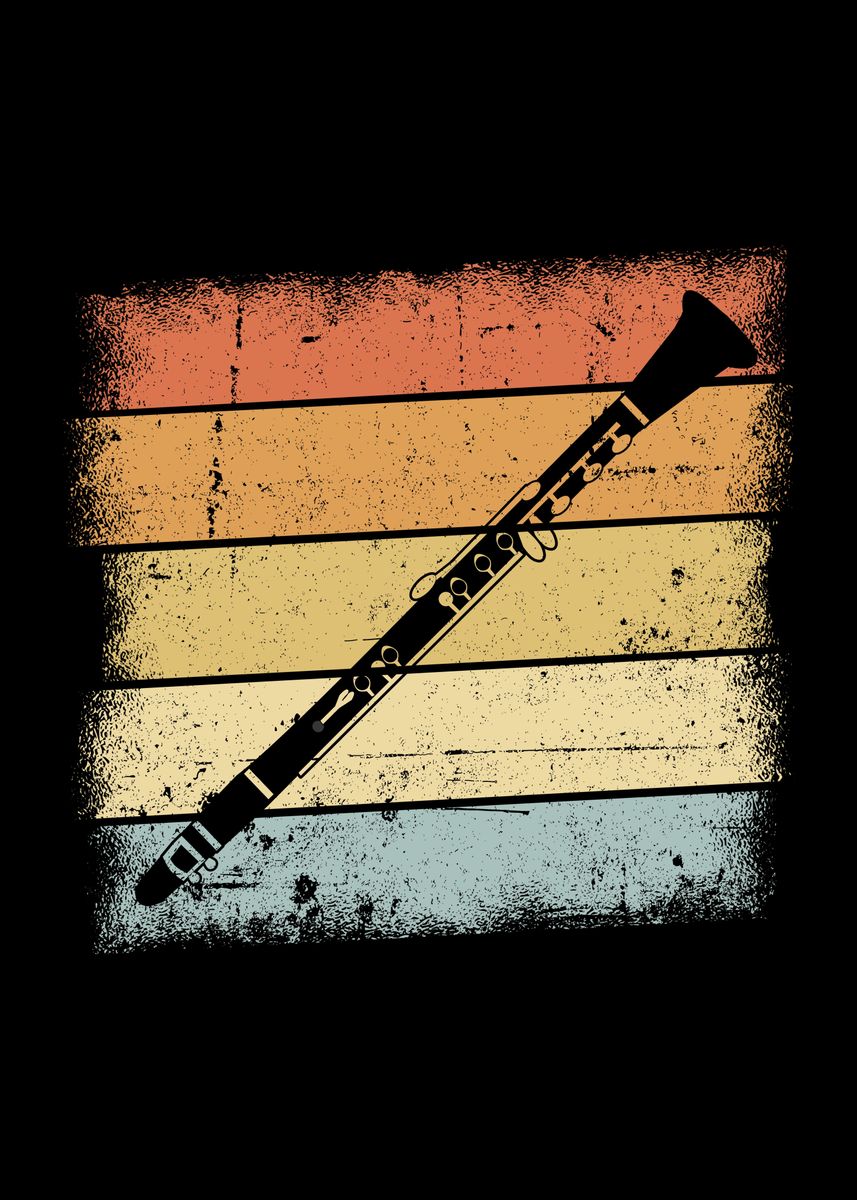 'Clarinet' Poster, picture, metal print, paint by schmugo | Displate