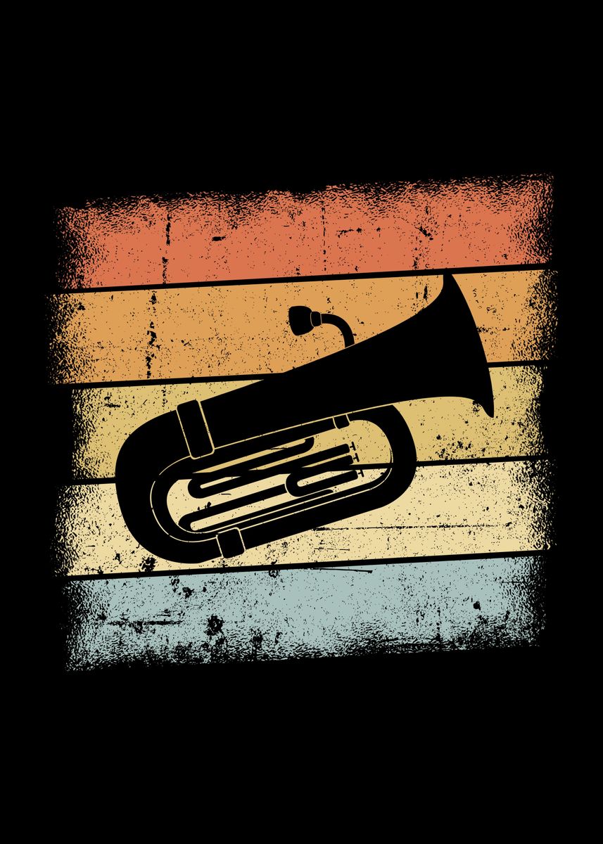 'Tuba' Poster, picture, metal print, paint by schmugo | Displate