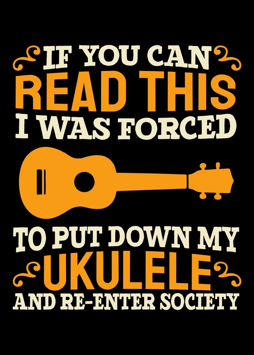 'Uke Ukulele Guitar' Poster, picture, metal print, paint by BobbyBubble ...