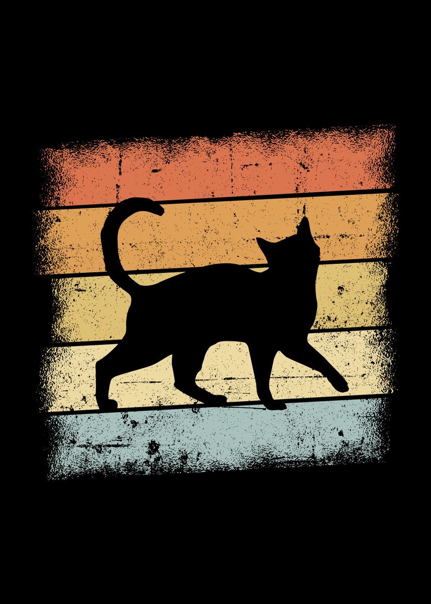 'Cats Retro Design' Poster, picture, metal print, paint by schmugo ...