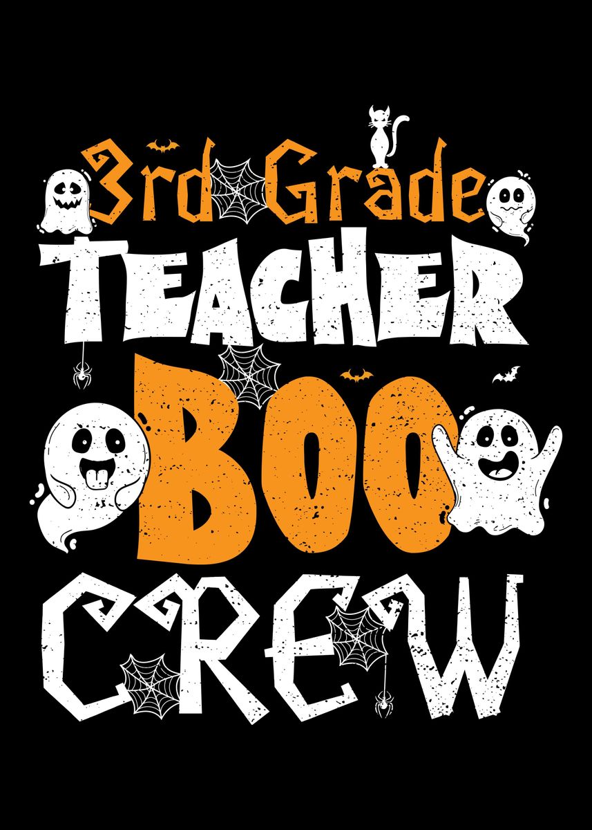 '3rd Grade Teacher Boo Crew' Poster, picture, metal print, paint by ...