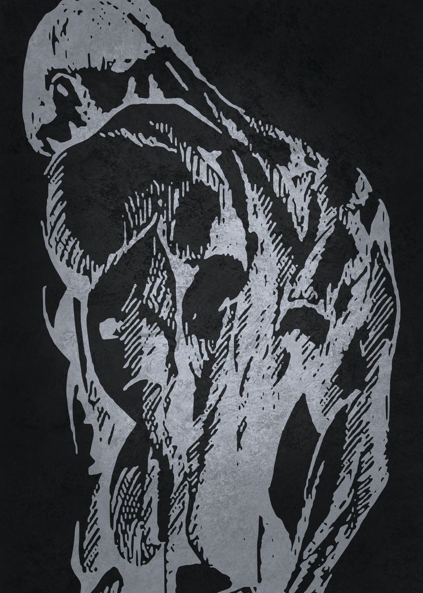 'Muscular Back Iconic' Poster, picture, metal print, paint by CHAN ...