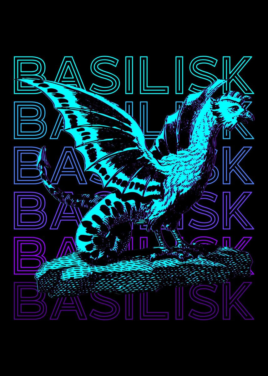 'Basilisk Retro' Poster, picture, metal print, paint by AestheticAlex ...
