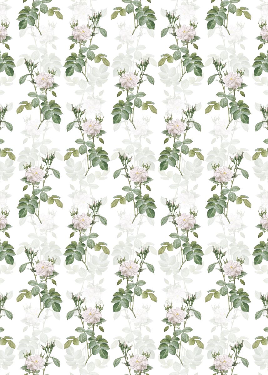 'Autumn Damask Rose Pattern' Poster, picture, metal print, paint by ...