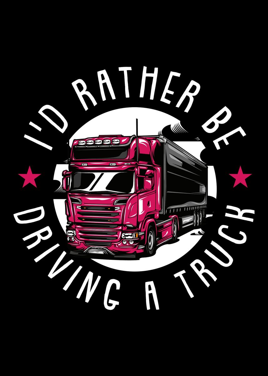 'Female Truck Driver' Poster, picture, metal print, paint by ...