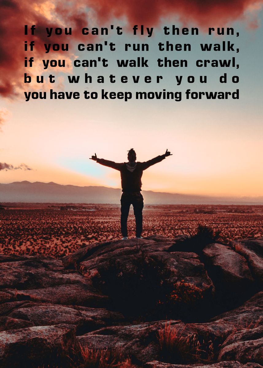 'If you cant fly then run' Poster, picture, metal print, paint by ...