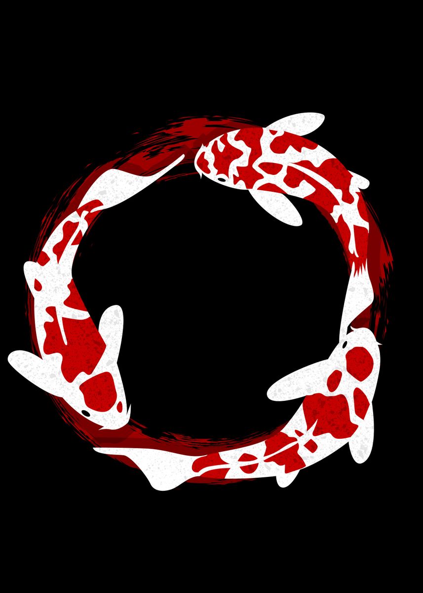 'Zen carp circle' Poster, picture, metal print, paint by Alberto Perez ...