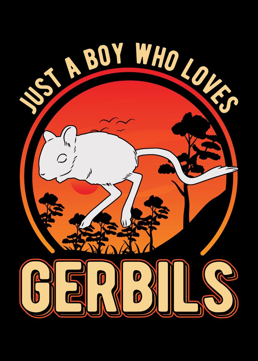 'Gerbil Racing rat' Poster, picture, metal print, paint by ...