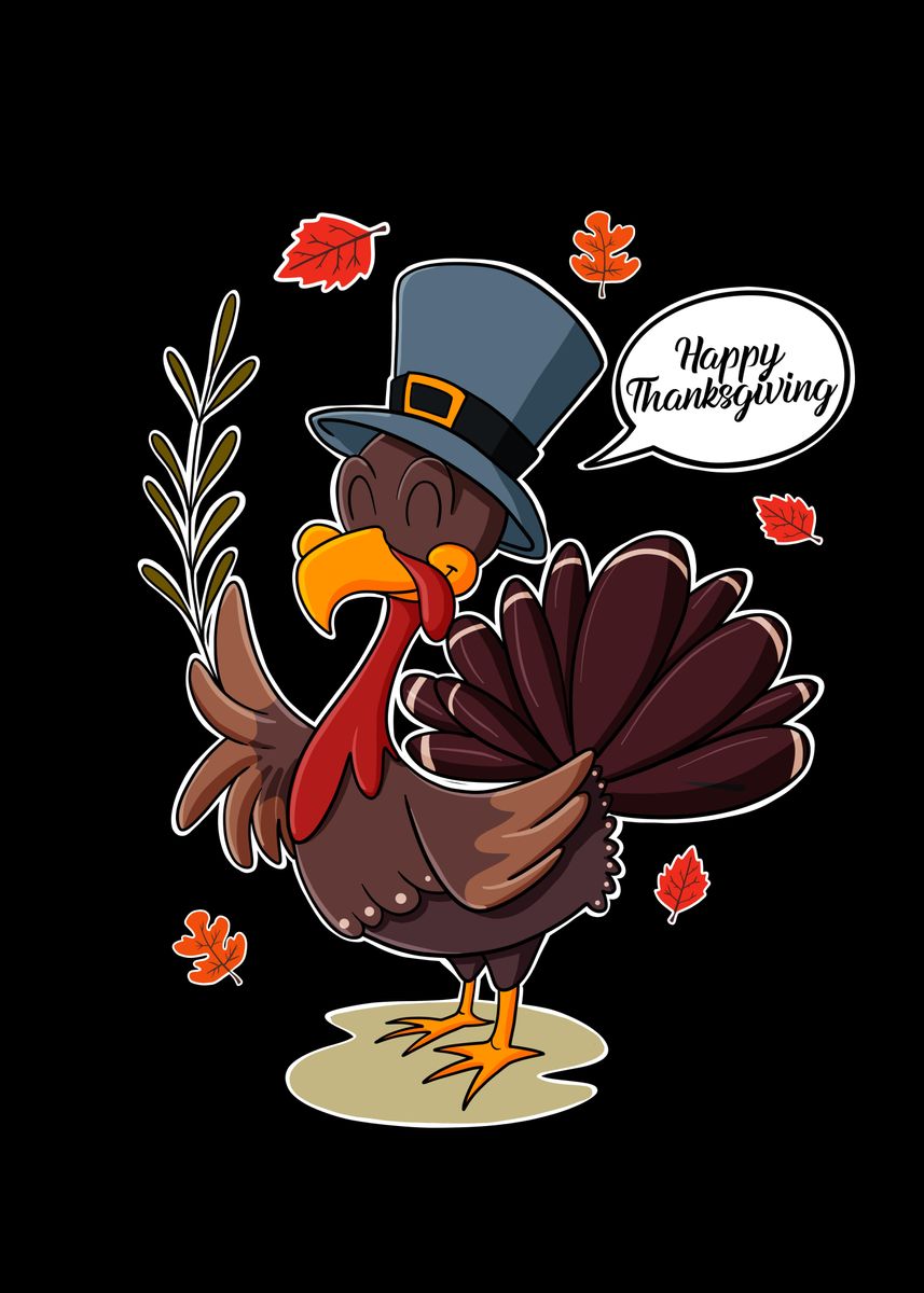 'Turkey Day Thanksgiving' Poster by MaximusDesigns | Displate