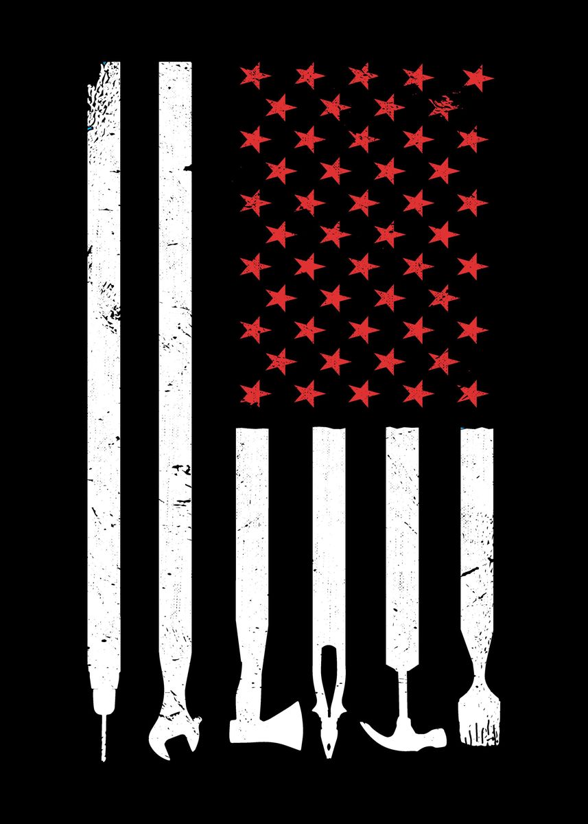 'American Flag Workshop' Poster by professionaldesigns | Displate