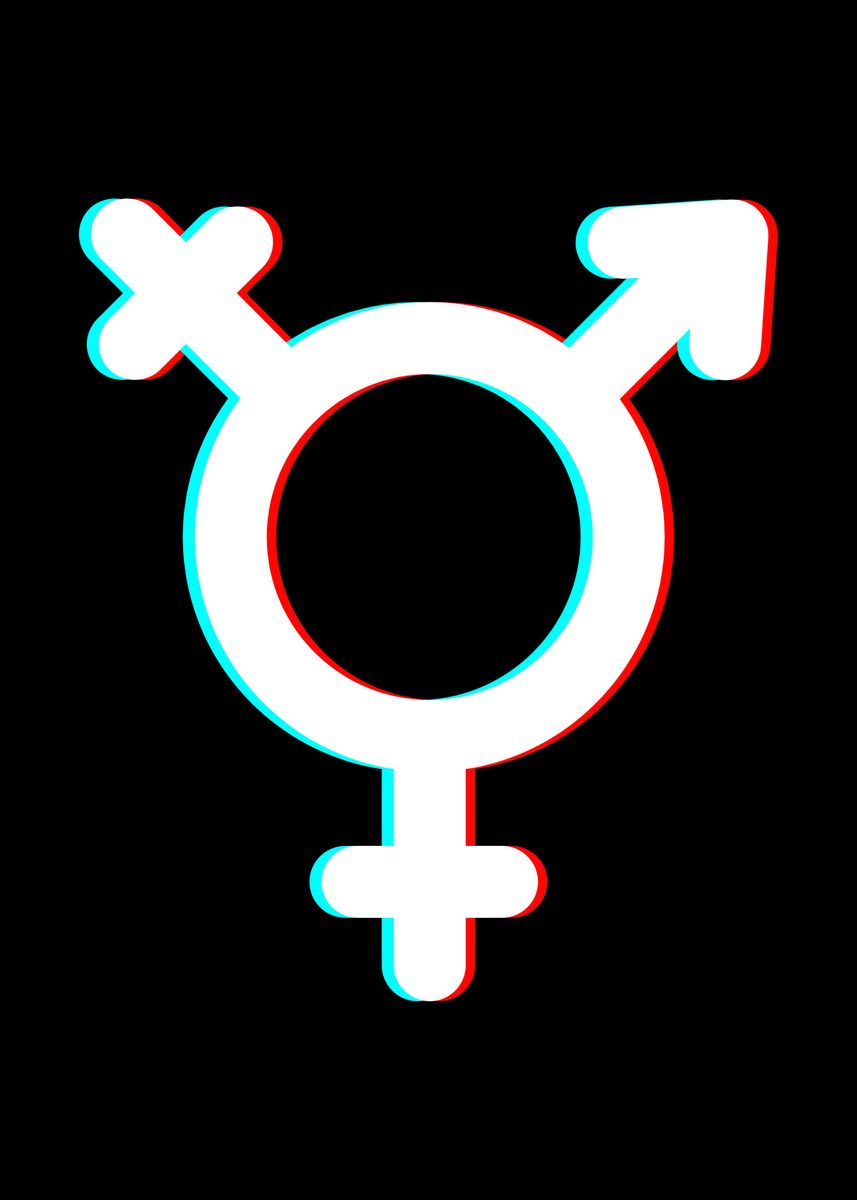 'Bisexual Symbol Glitched' Poster, picture, metal print, paint by ...