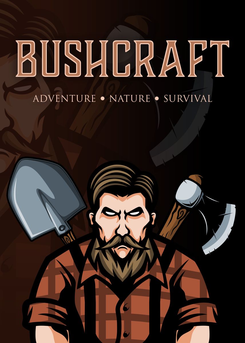 'Bushcraft Nature Survival' Poster by 84PixelDesign | Displate
