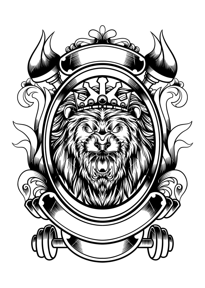 'Lionx blackt whitex' Poster, picture, metal print, paint by Bayuktx ...