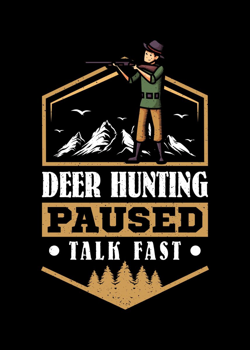 'Deer Hunter' Poster, picture, metal print, paint by Sebastian Wünsche ...
