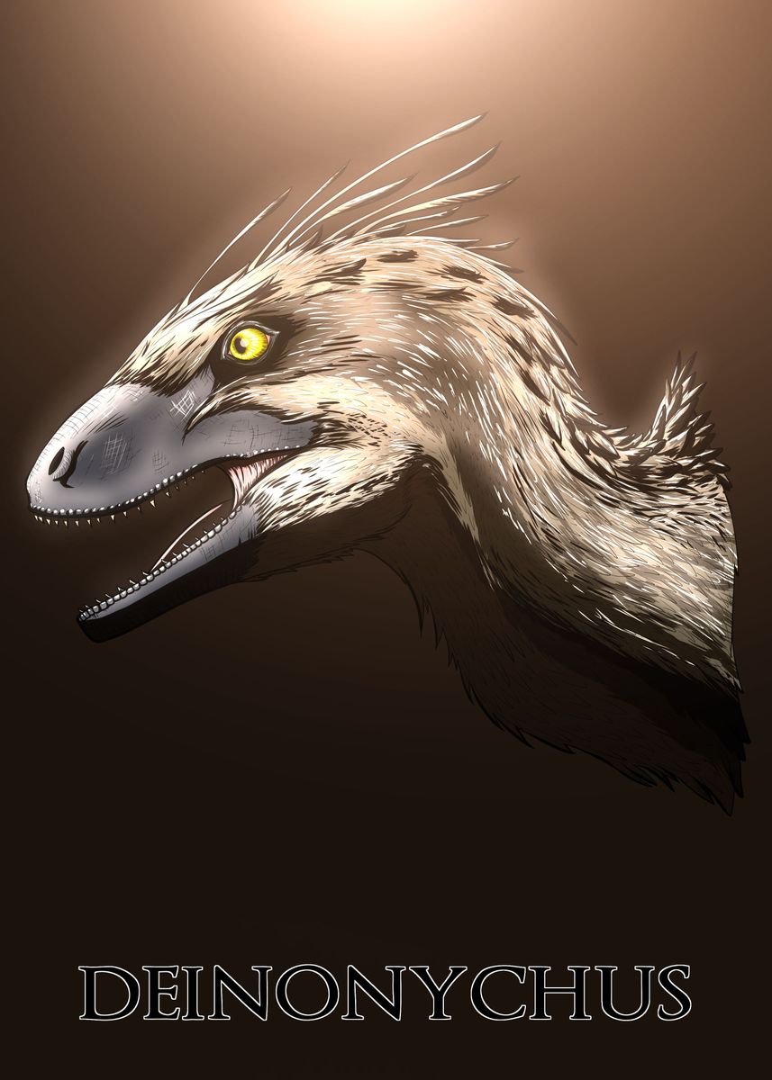 'Deinonychus antirrhopus' Poster, picture, metal print, paint by Ryo ...