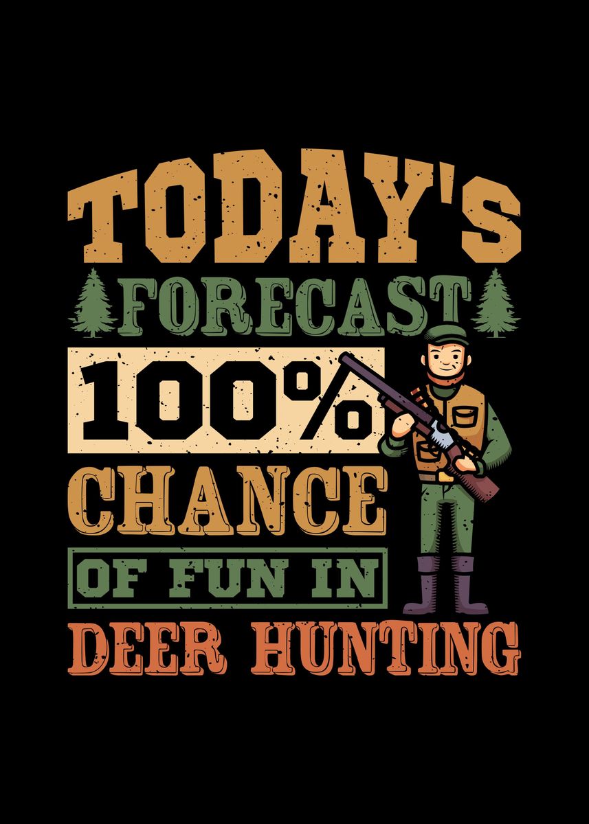 'Deer Hunter' Poster, picture, metal print, paint by Sebastian Wünsche ...