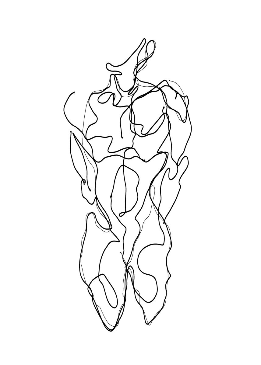 'Line art body' Poster, picture, metal print, paint by Meta David ...