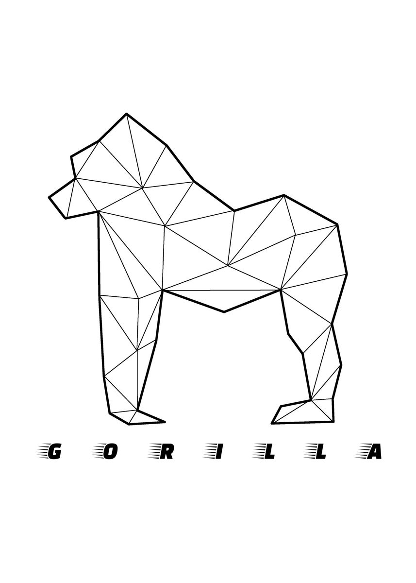 'Geometric gorilla' Poster by Meta David | Displate