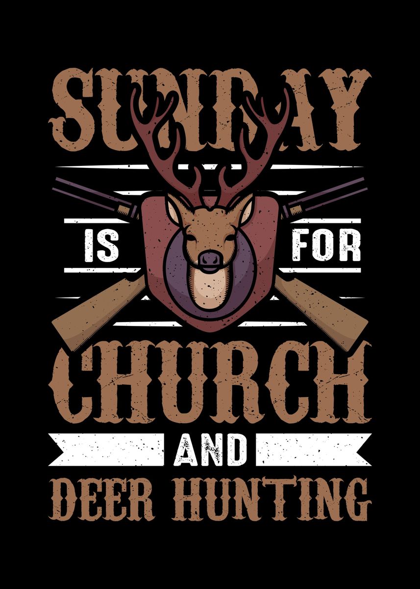 'Deer Hunter' Poster, picture, metal print, paint by Sebastian Wünsche ...