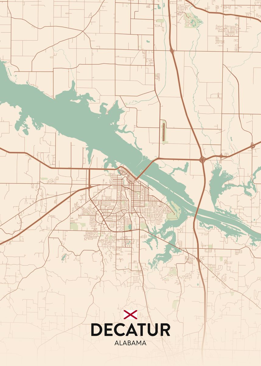 'Decatur AL' Poster, picture, metal print, paint by IMR Designs | Displate