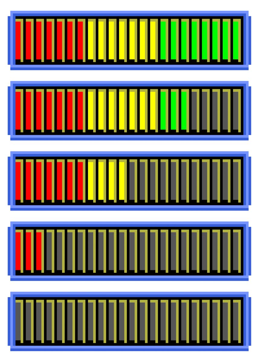 'Stamina bars mixed on whit' Poster, picture, metal print, paint by ...