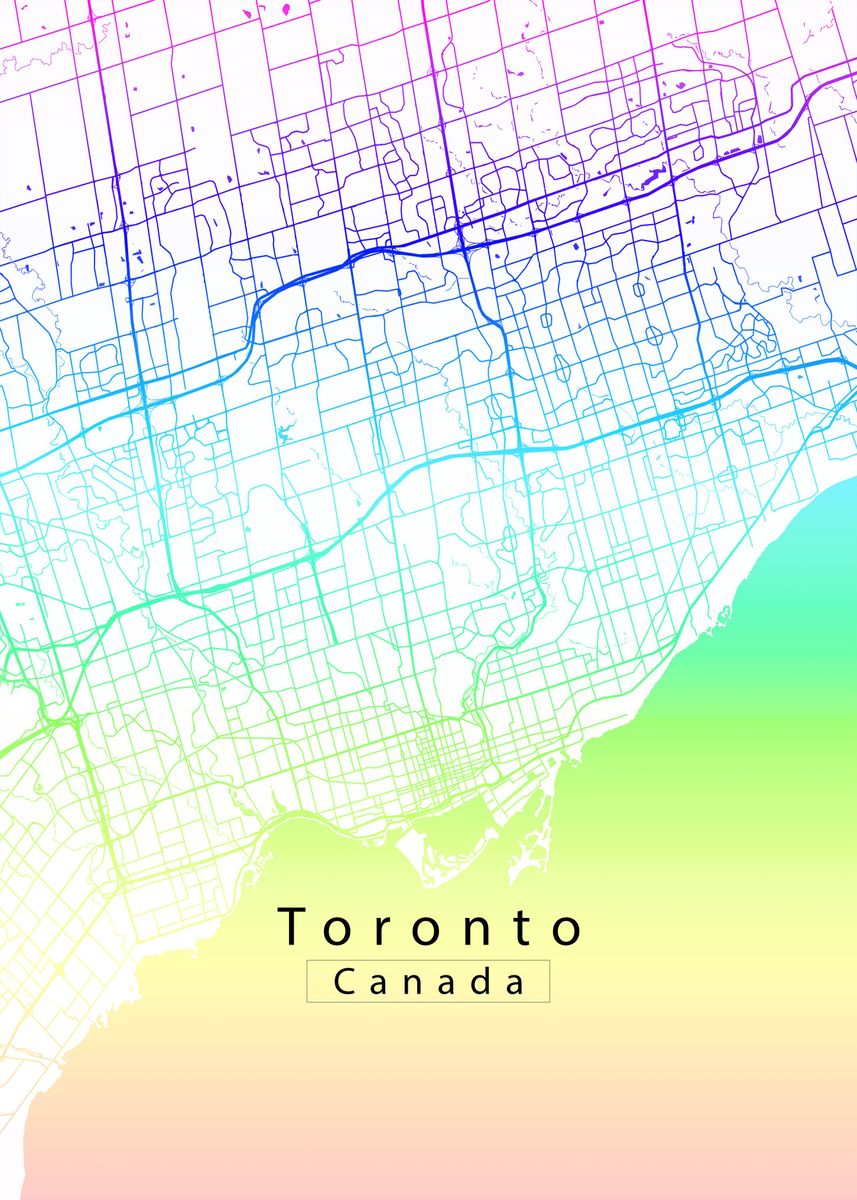 'Toronto City Map' Poster by Robin Niemczyk | Displate
