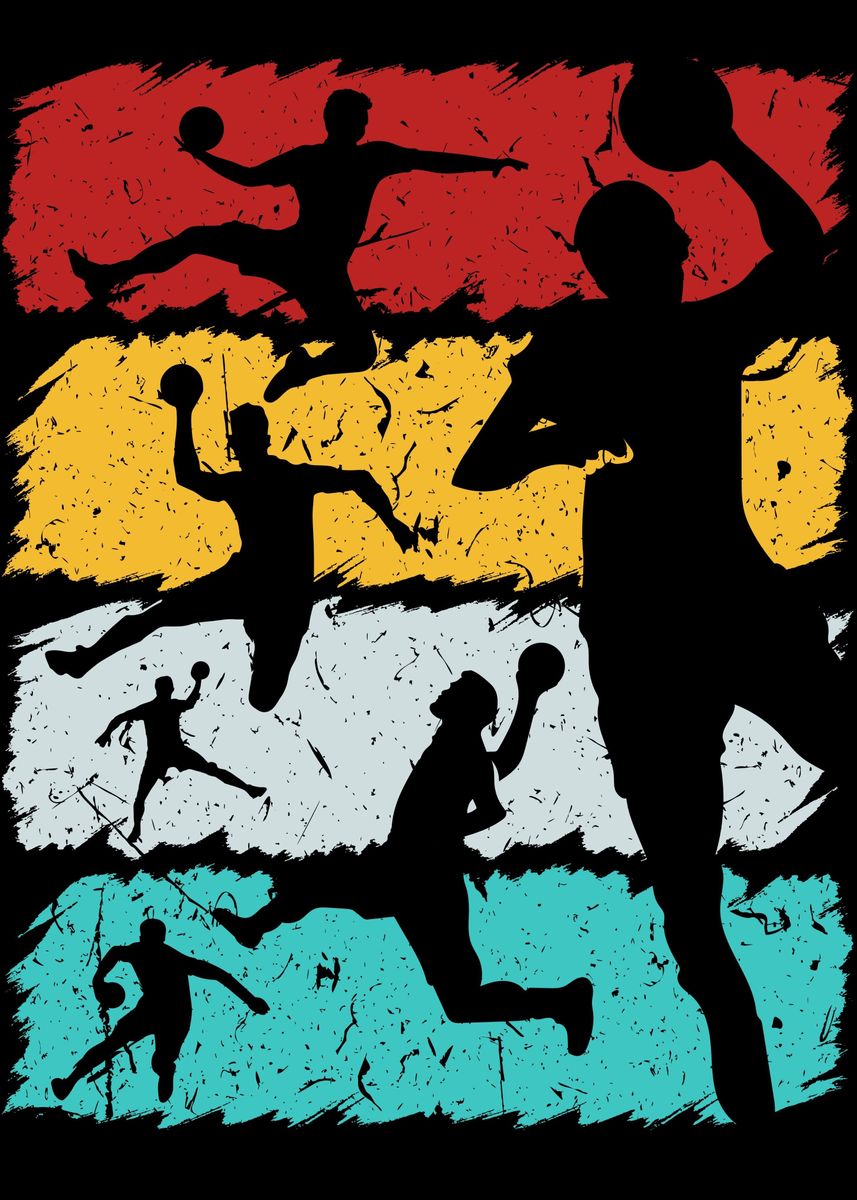 'Vintage Handball Geschenke' Poster by HumbaHarry Geitner | Displate