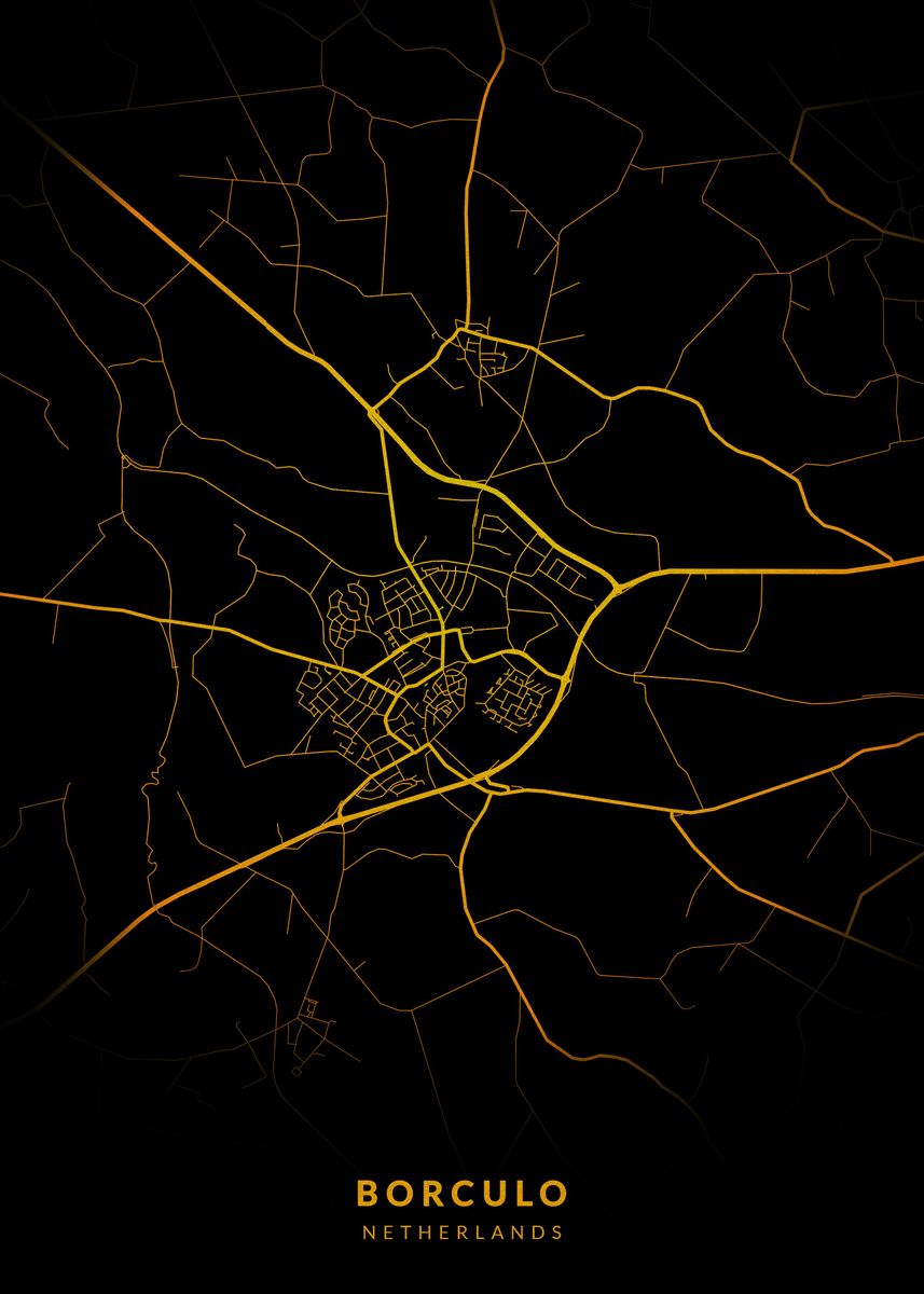 'Borculo City Map' Poster by Trulaf Design | Displate