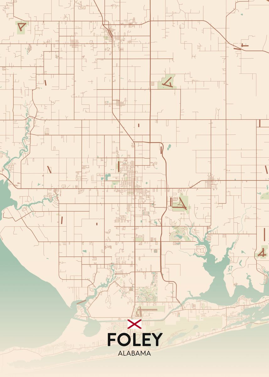 'Foley AL' Poster, picture, metal print, paint by IMR Designs | Displate