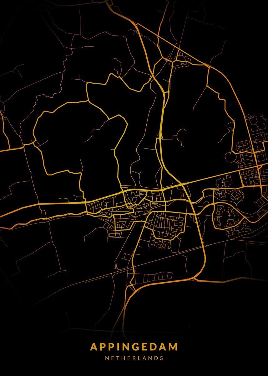 'Appingedam City Map' Poster by Trulaf Design | Displate
