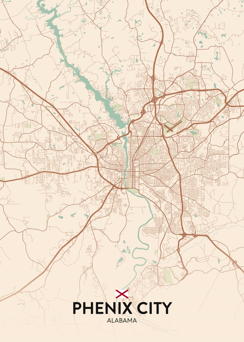 'Phenix City AL' Poster, picture, metal print, paint by IMR Designs ...