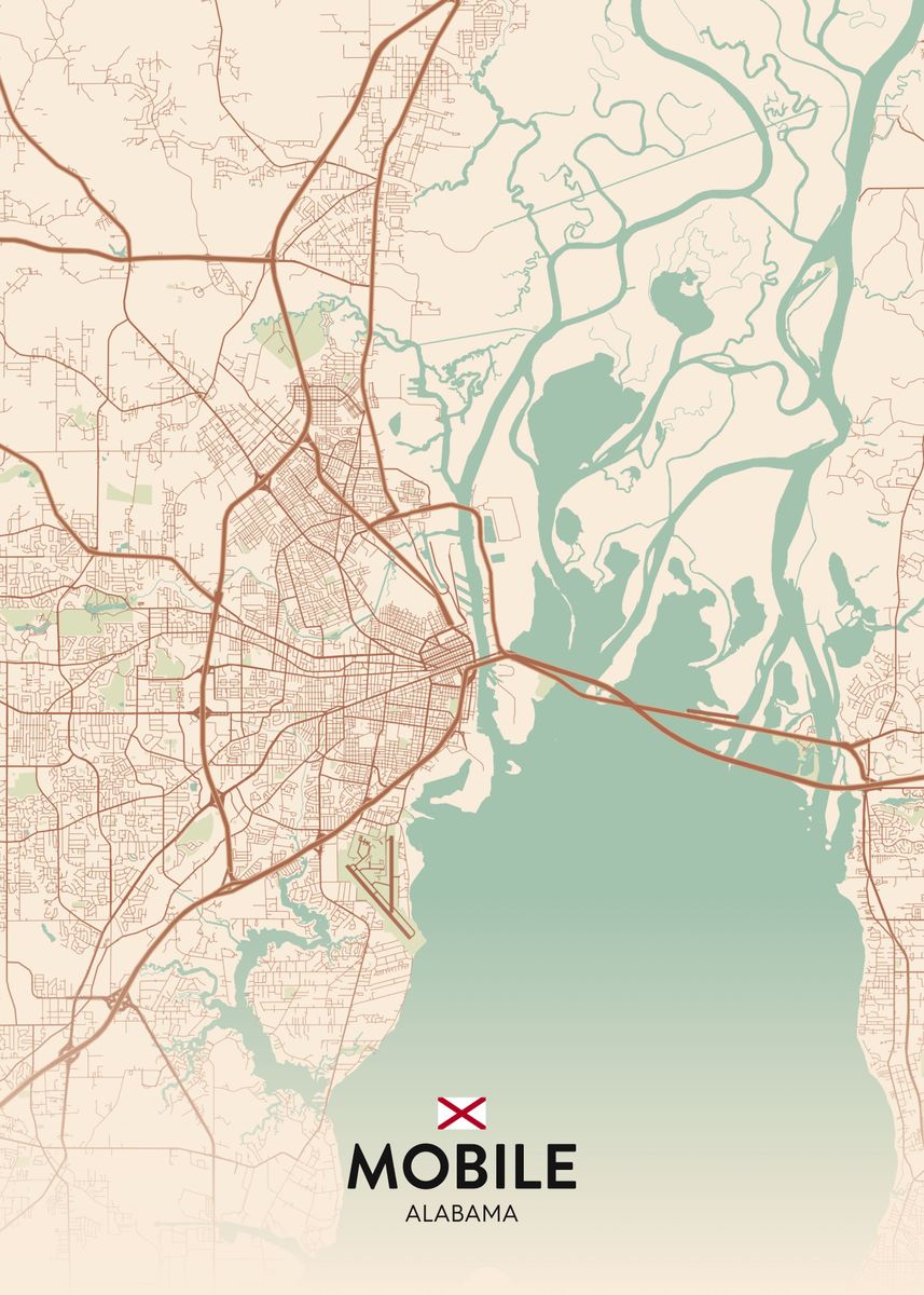 'Mobile AL' Poster, picture, metal print, paint by IMR Designs | Displate