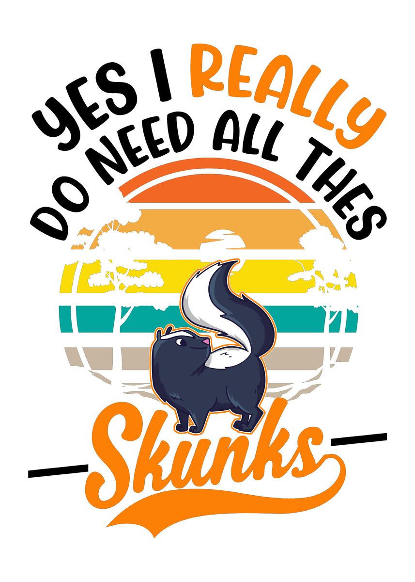 'Skunk Lover' Poster, picture, metal print, paint by FavoritePlates ...