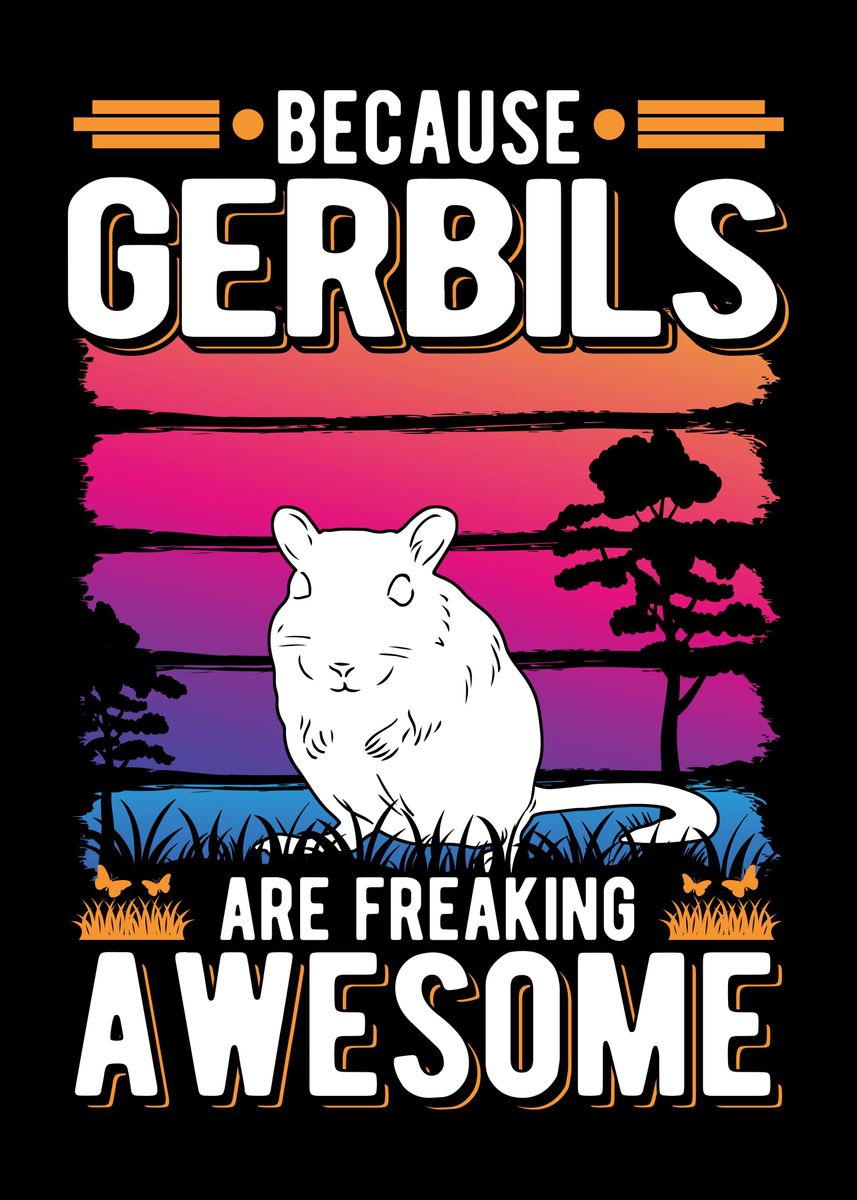 'Gerbil Racing rat' Poster, picture, metal print, paint by ...