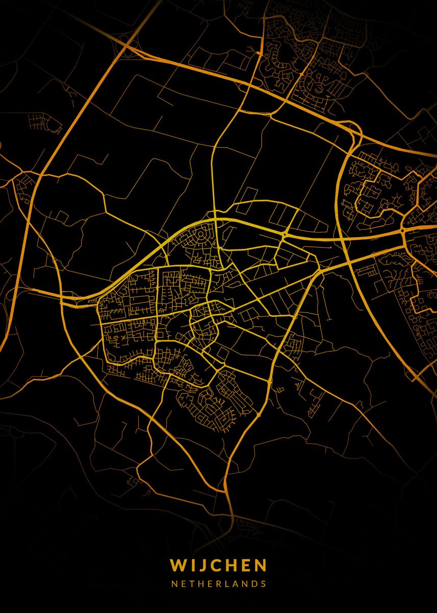 'Wijchen City Map' Poster by Trulaf Design | Displate