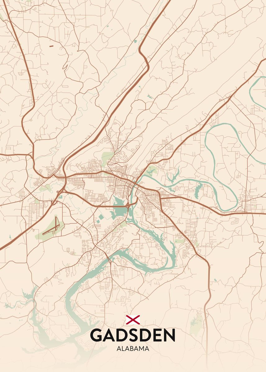 'Gadsden AL' Poster, picture, metal print, paint by IMR Designs | Displate