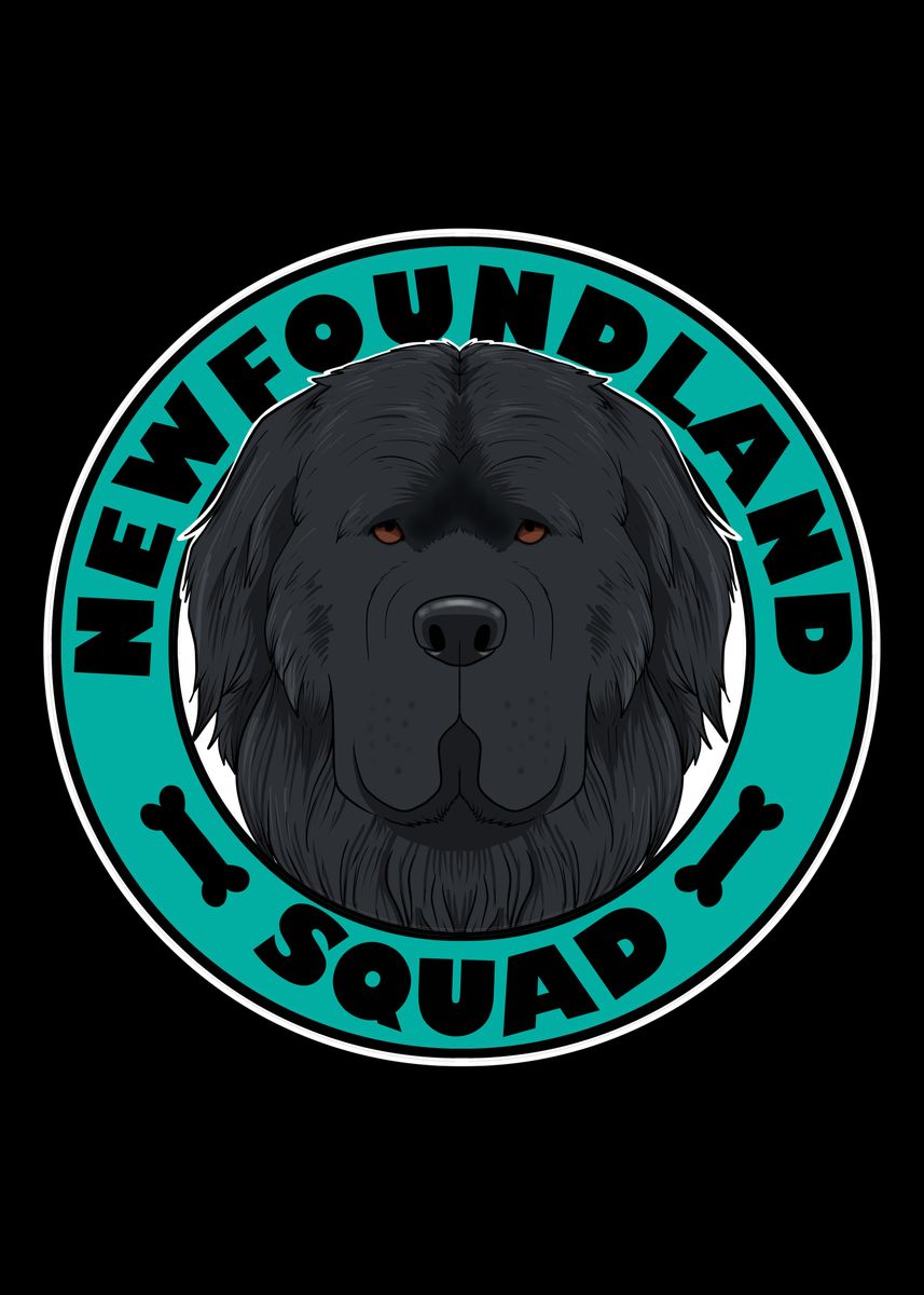 'Newfoundland Squad I Dog' Poster by MaximusDesigns | Displate