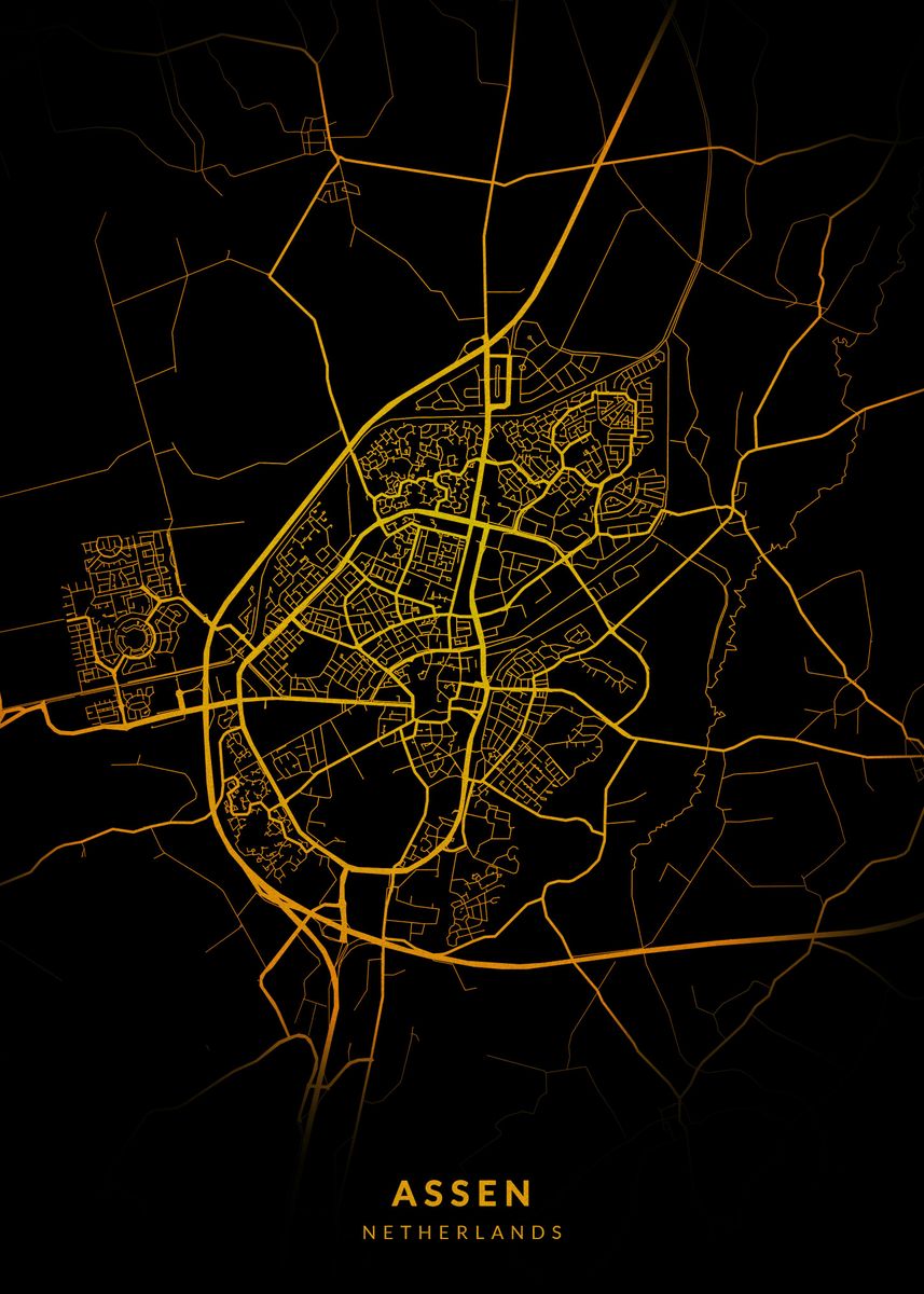 'Assen City Map' Poster by Trulaf Design | Displate
