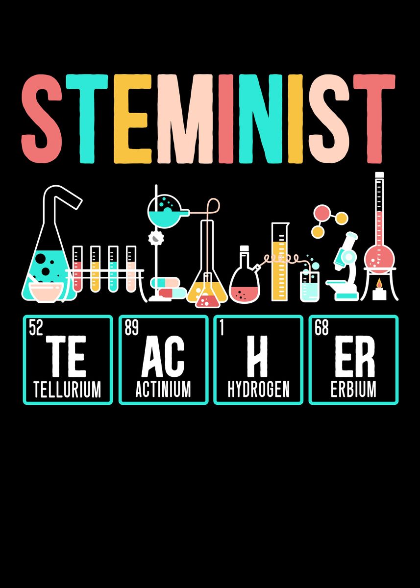'Steminist Teacher' Poster, picture, metal print, paint by NAO | Displate