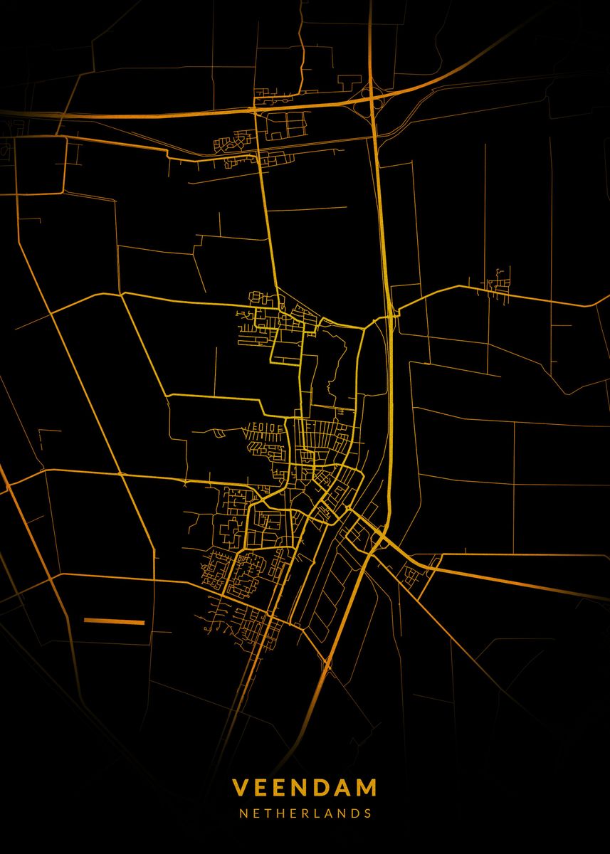 'Veendam City Map' Poster, picture, metal print, paint by Trulaf Design ...