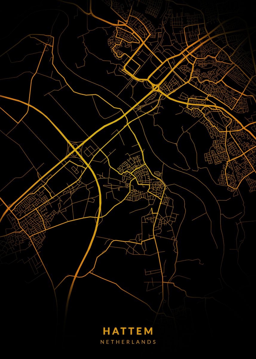 'Hattem City Map' Poster by Trulaf Design | Displate
