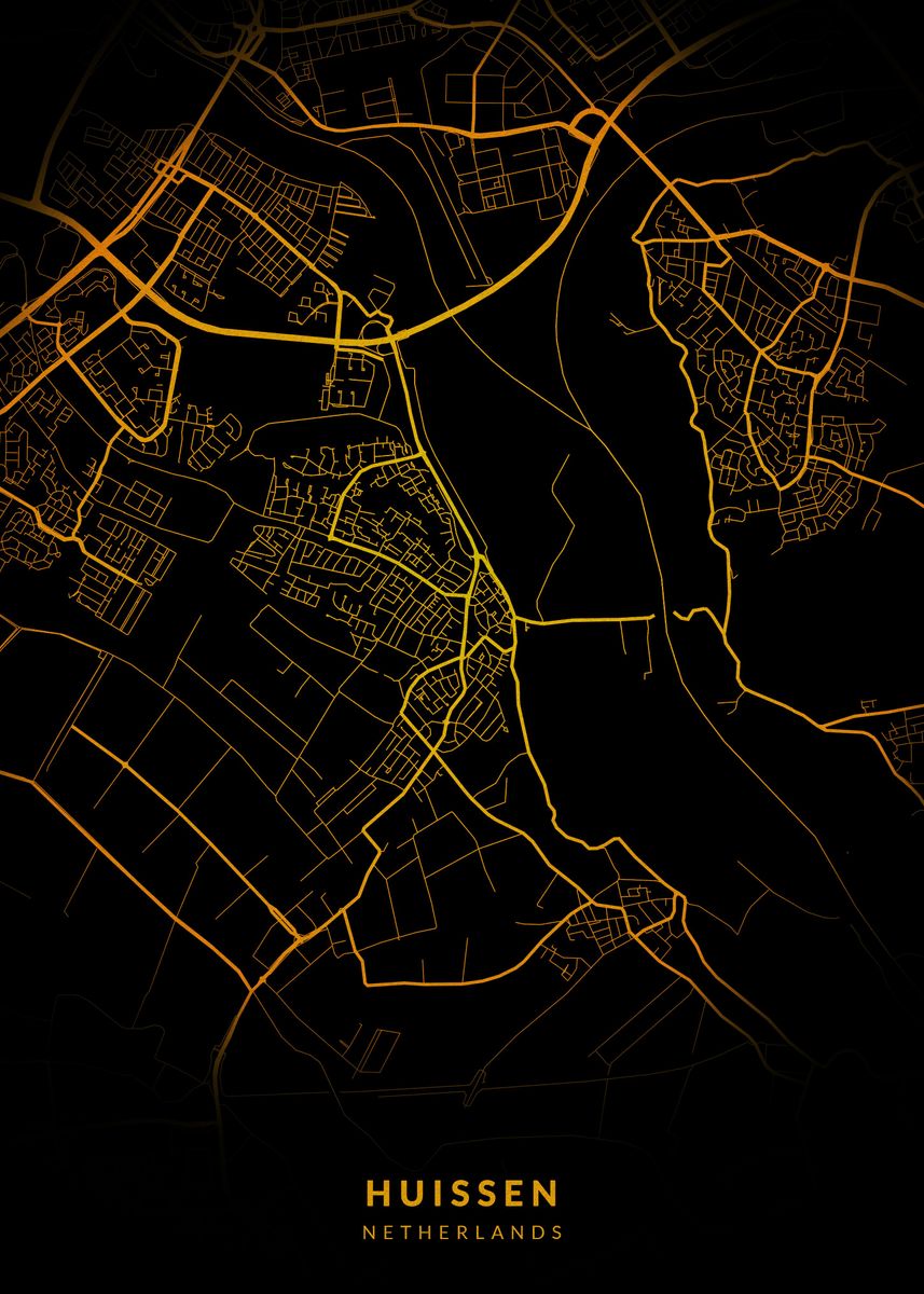 'Huissen City Map' Poster by Trulaf Design | Displate