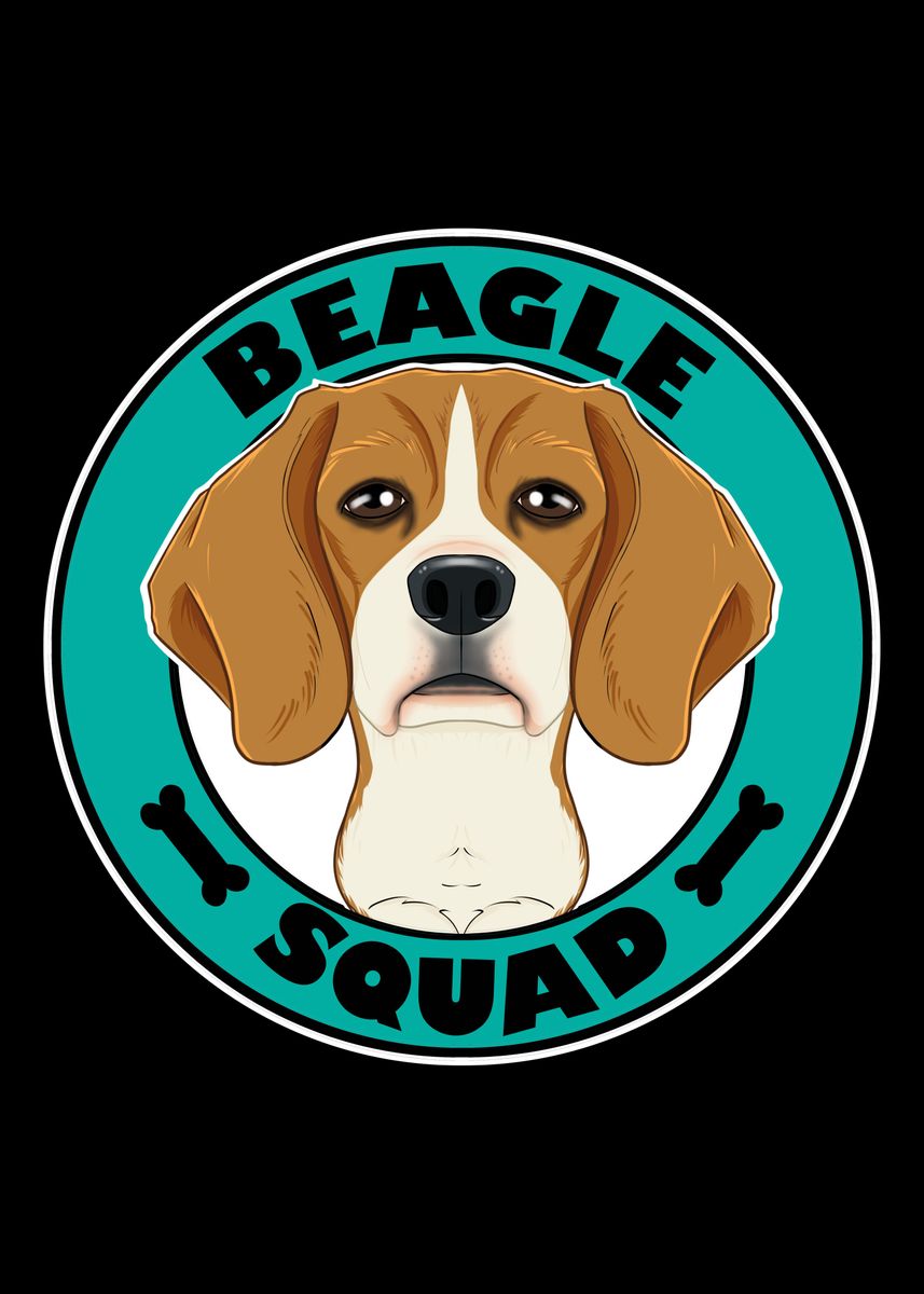'Beagle Squad I Dog Lover I' Poster, picture, metal print, paint by ...