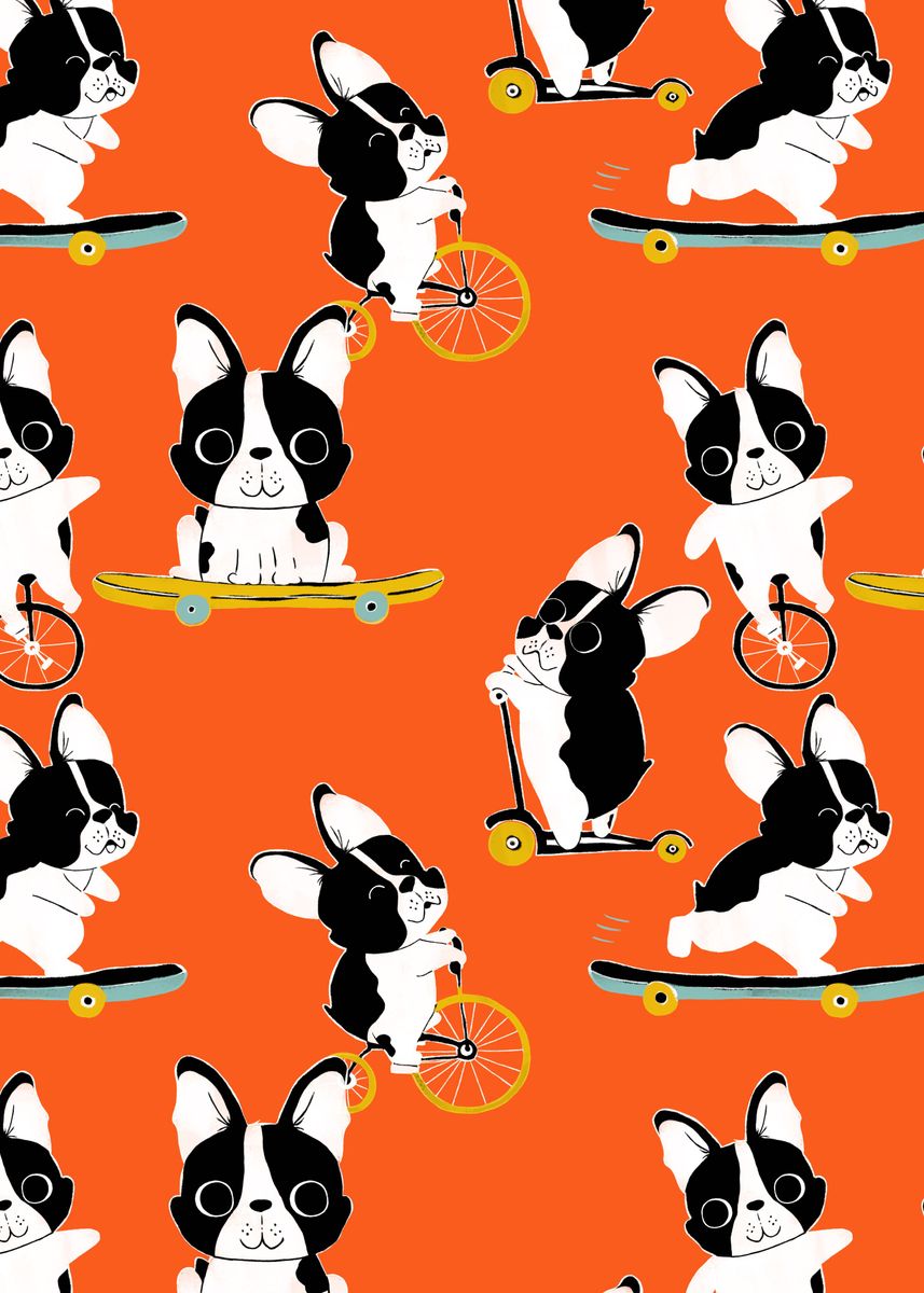 'Cute boston terrier' Poster, picture, metal print, paint by Julie ...