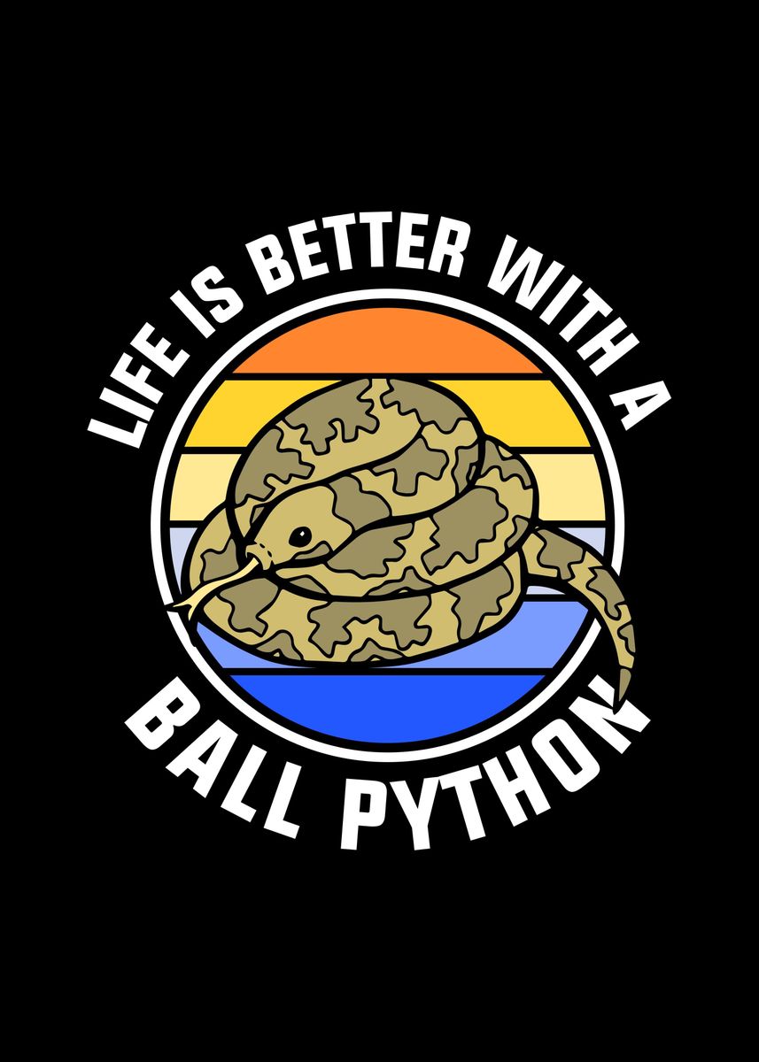 'Ball python' Poster, picture, metal print, paint by Sebastian Wünsche ...