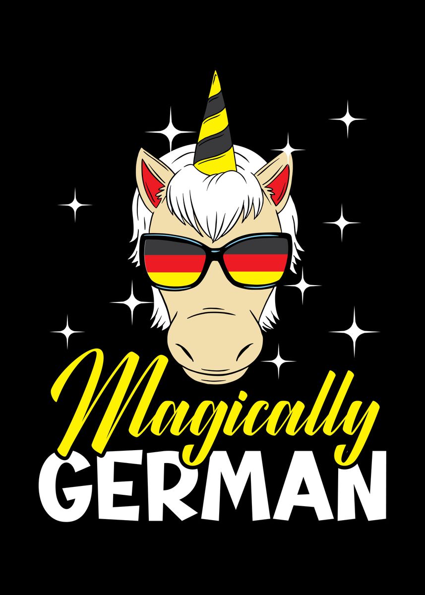 'Magically German Unicorn' Poster by NAO | Displate
