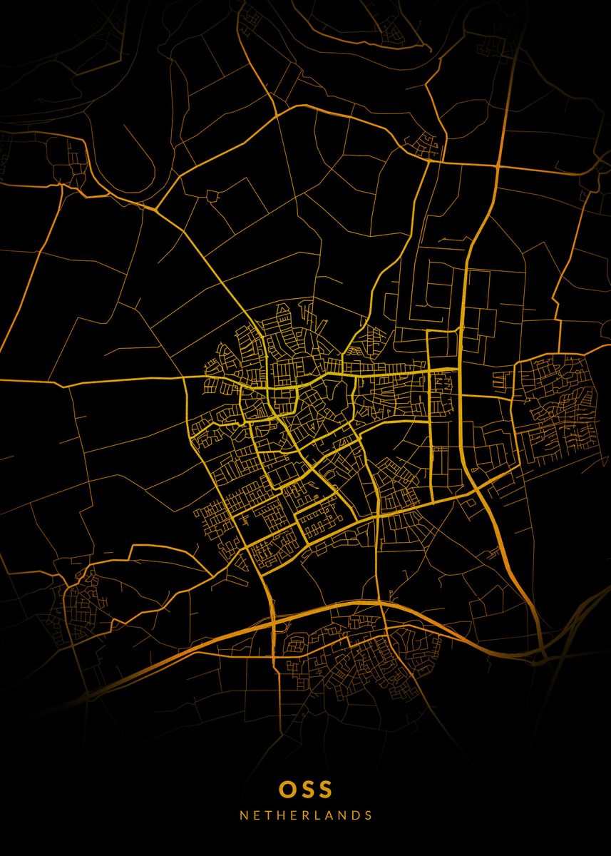 'Oss City Map' Poster, picture, metal print, paint by Trulaf Design | Displate